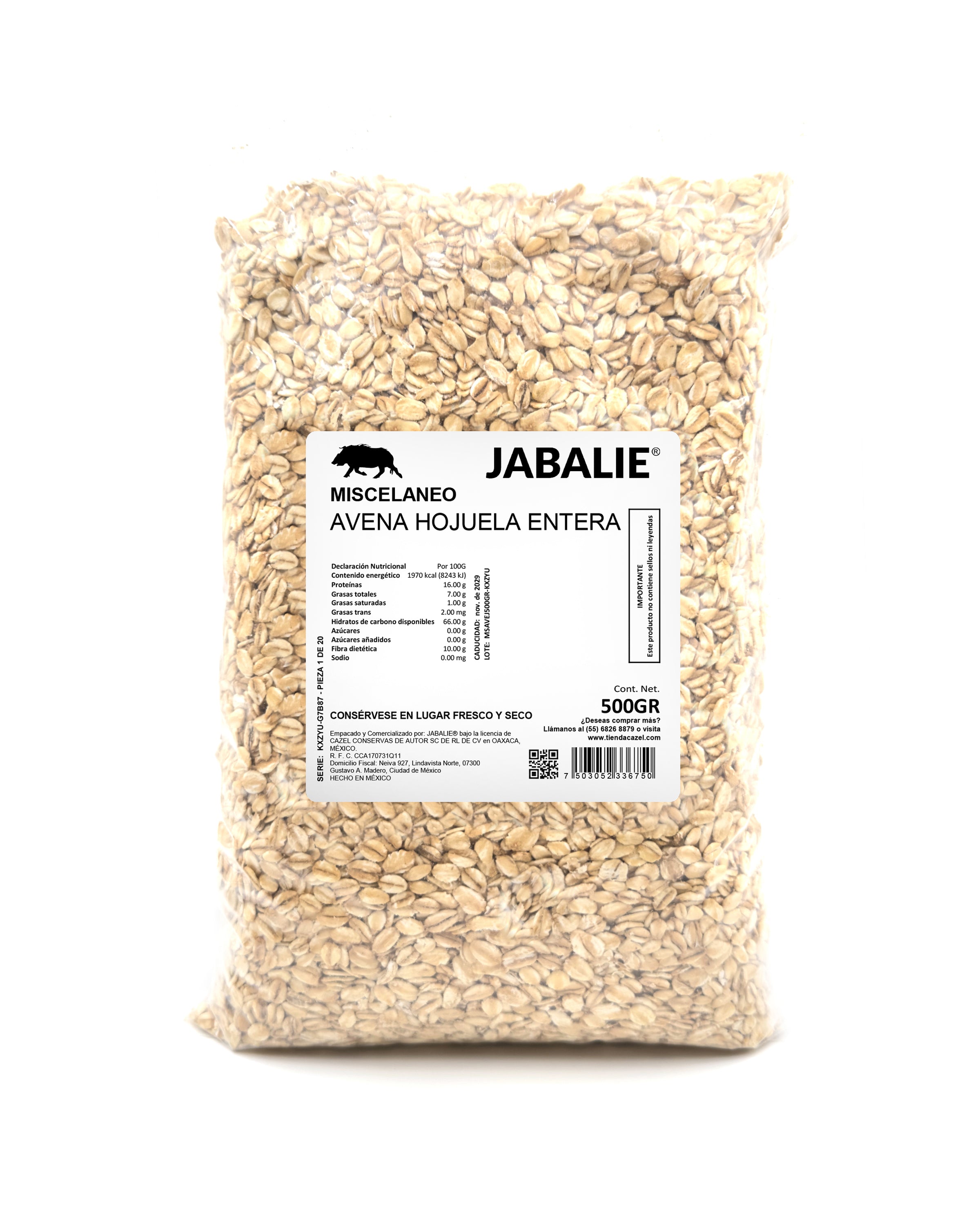 JABALIE® Avena Hojuela Entera 500 gr